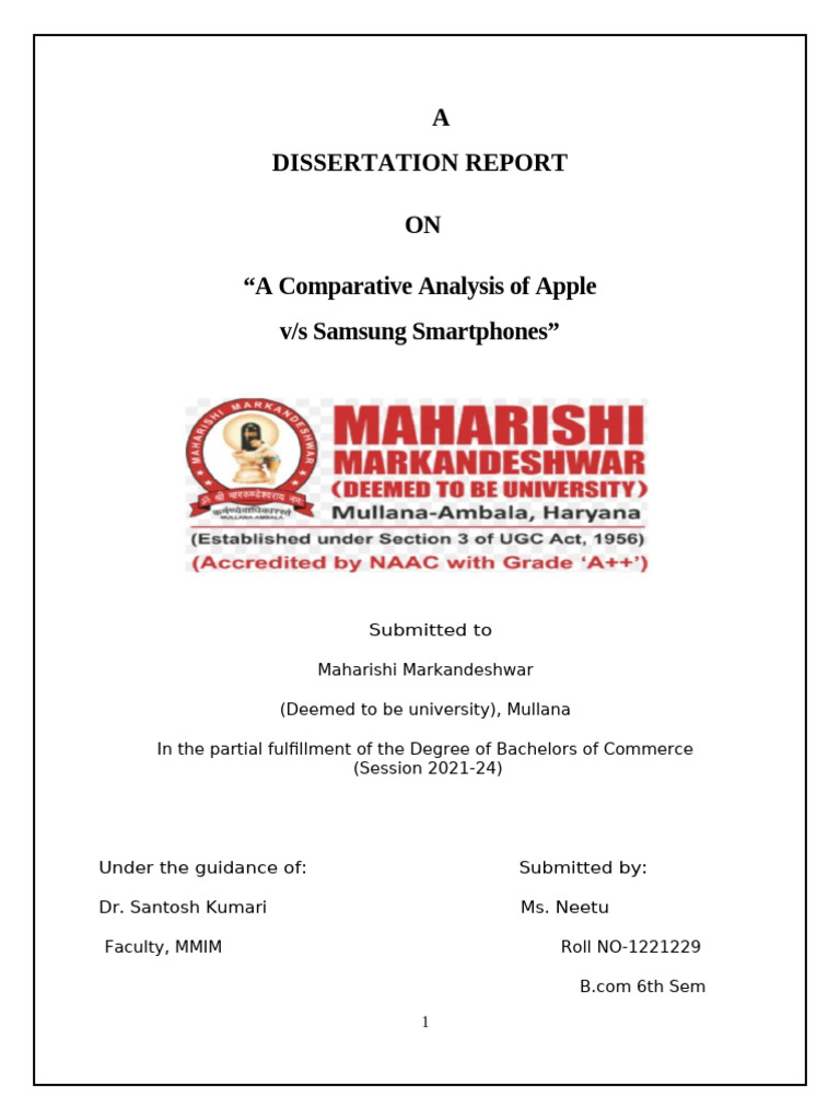 Dissertation Report Synopsis | PDF
