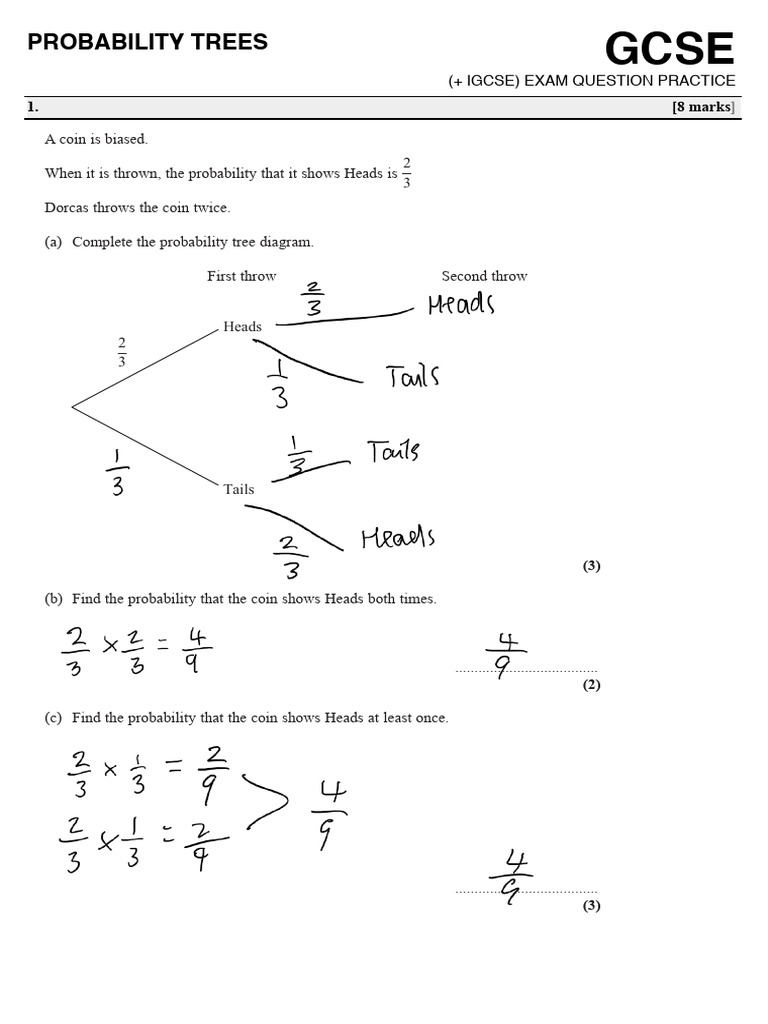 Probability Tree HW | PDF