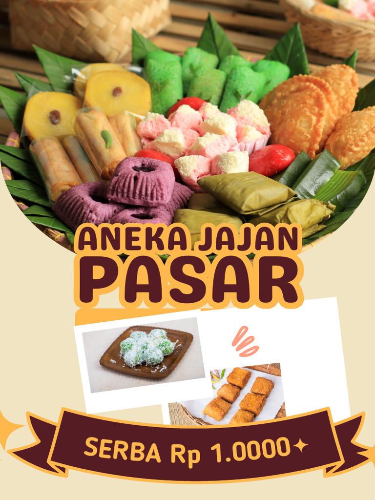 Cokelat Dan Oranye Sederhana Banner Aneka Jajanan Tradisional | PDF