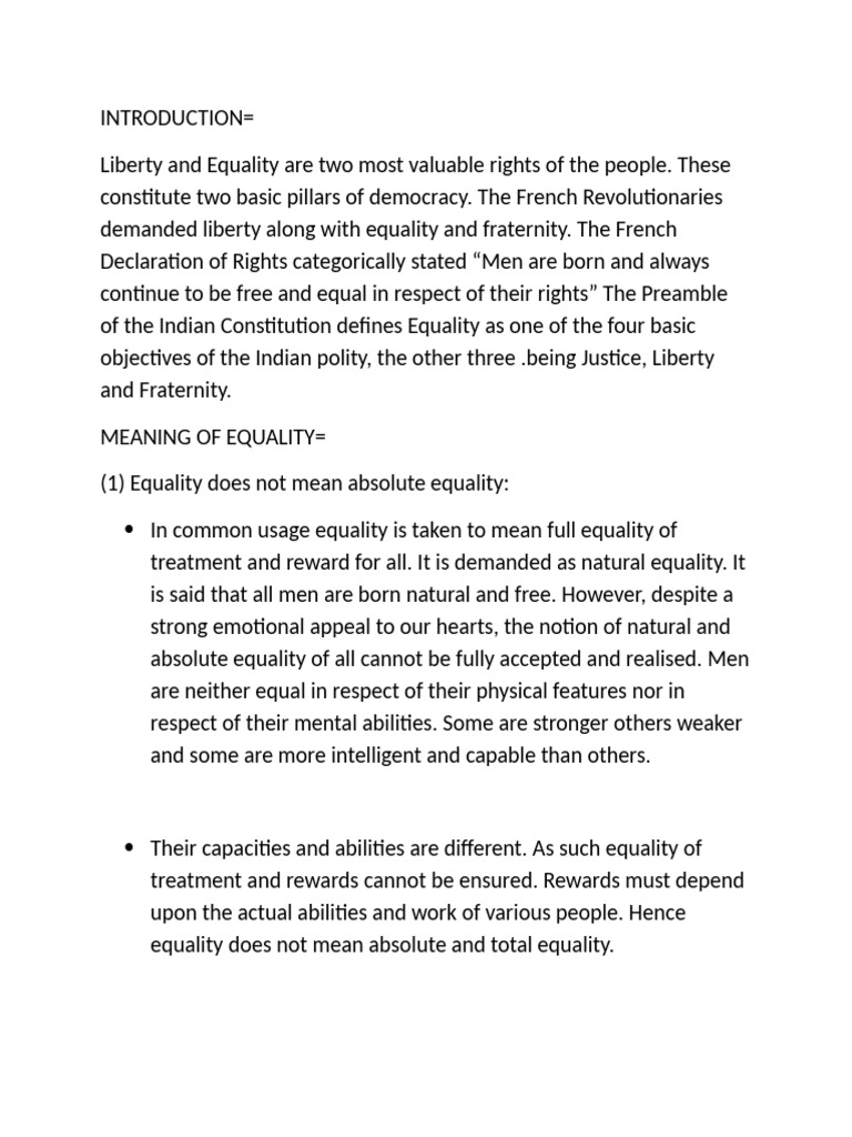EQUALITY | PDF
