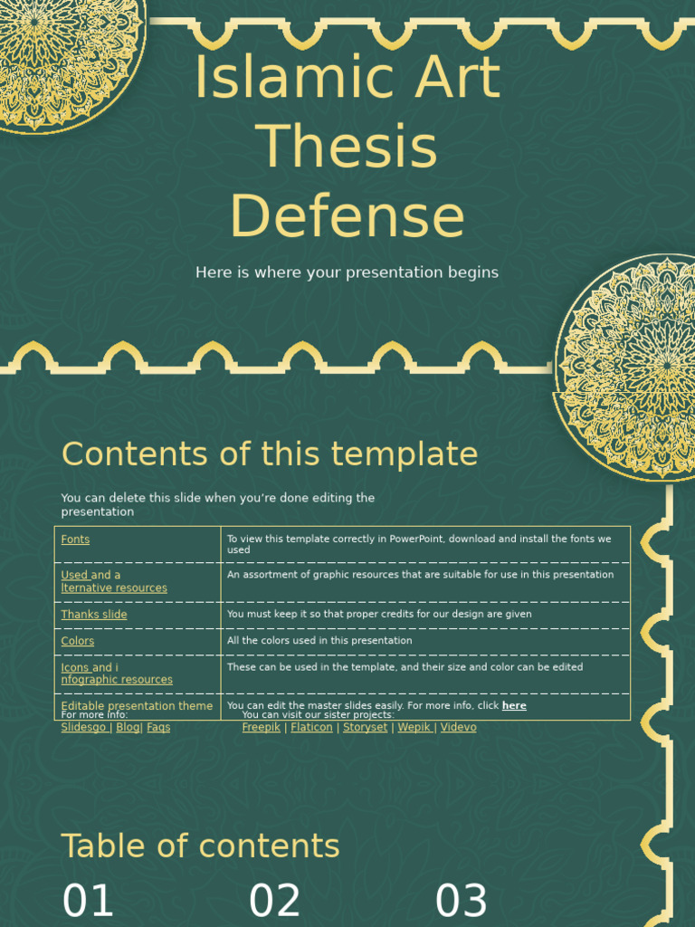 Islamic Art Thesis Defense by Slidesgo | PDF