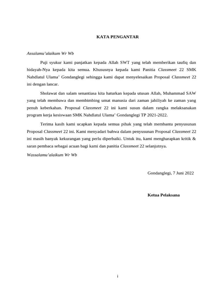 Proposal Class Meeting 2021-2022 | PDF