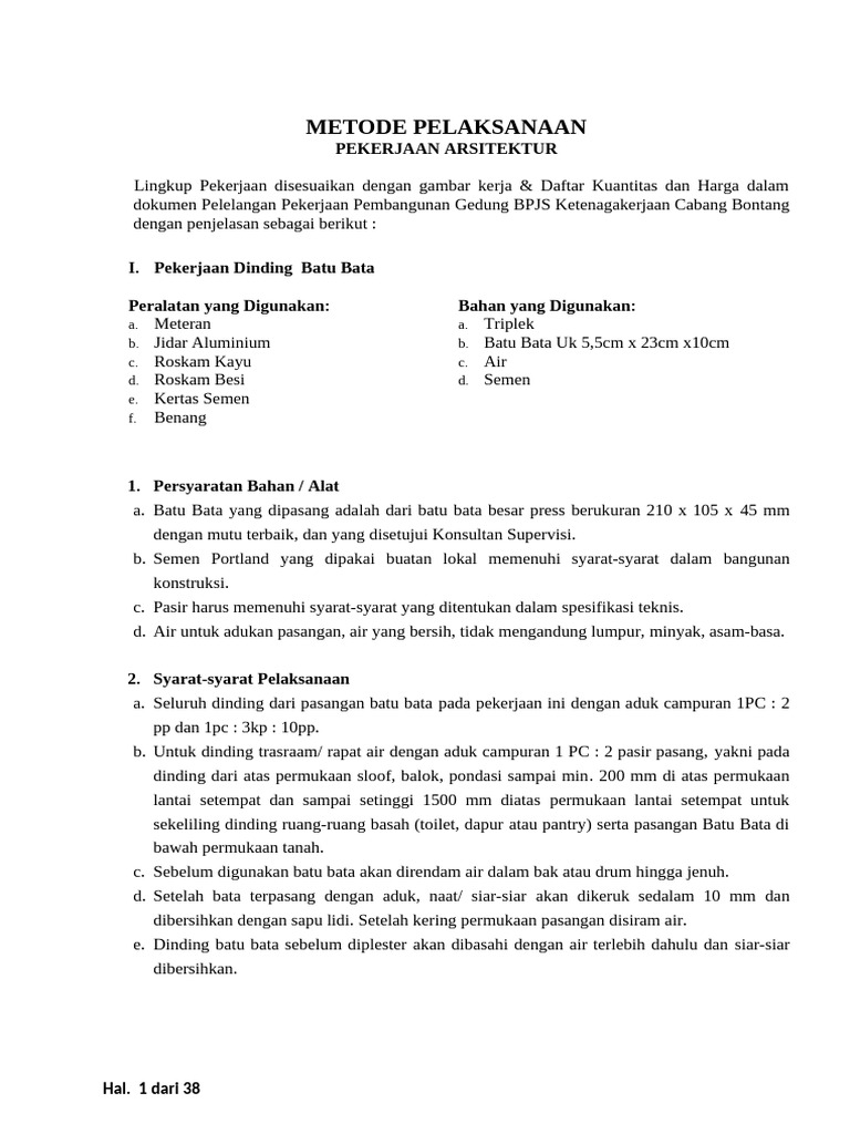 03 - Metode Pekerjaan Arsitektur | PDF