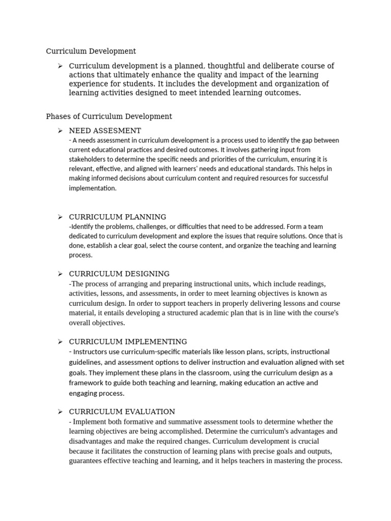 Curriculum Development | PDF