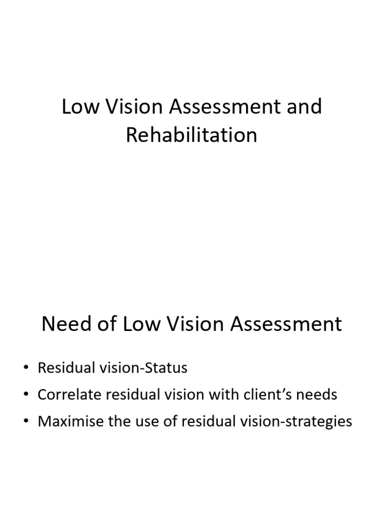 Lec No 2 Low Vision Assessment | PDF