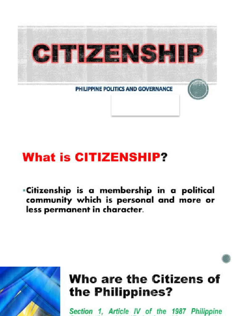 Citizenship | PDF