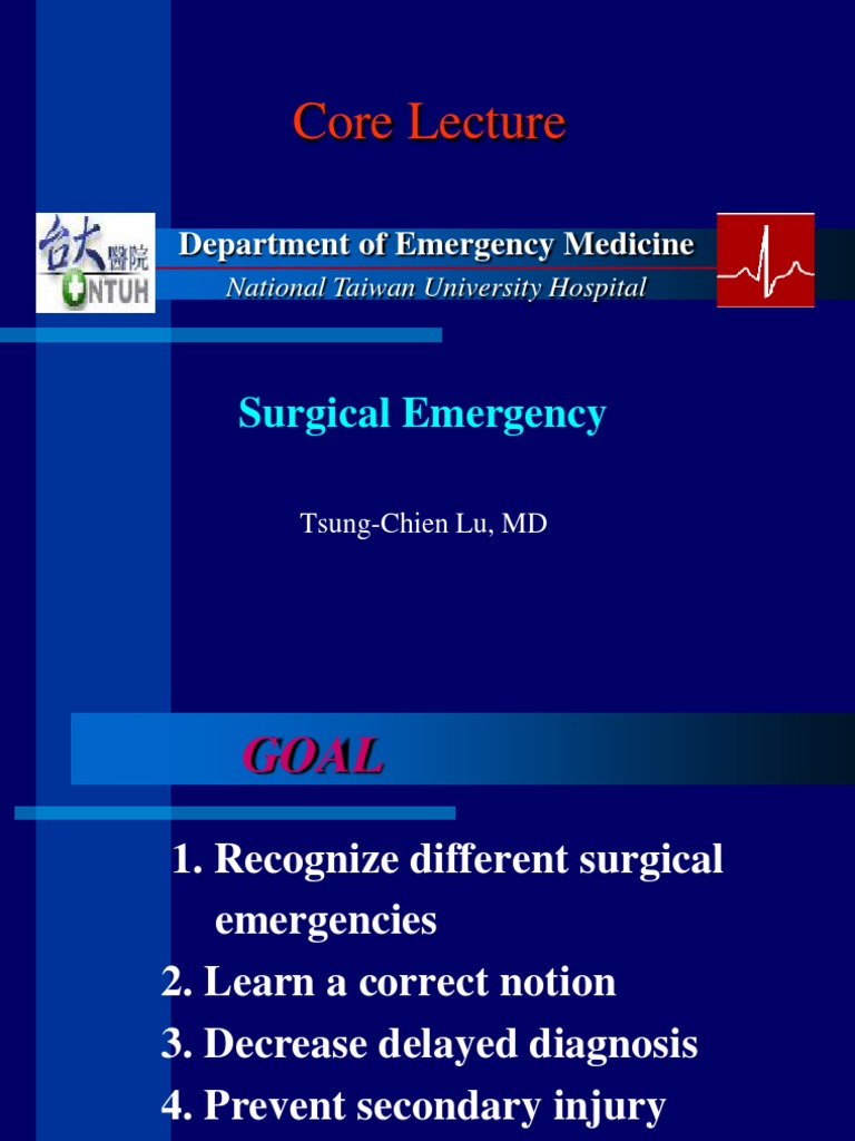 Core Lecture: Surgical Emergency | PDF | Shock (Circulatory) | Medical ...