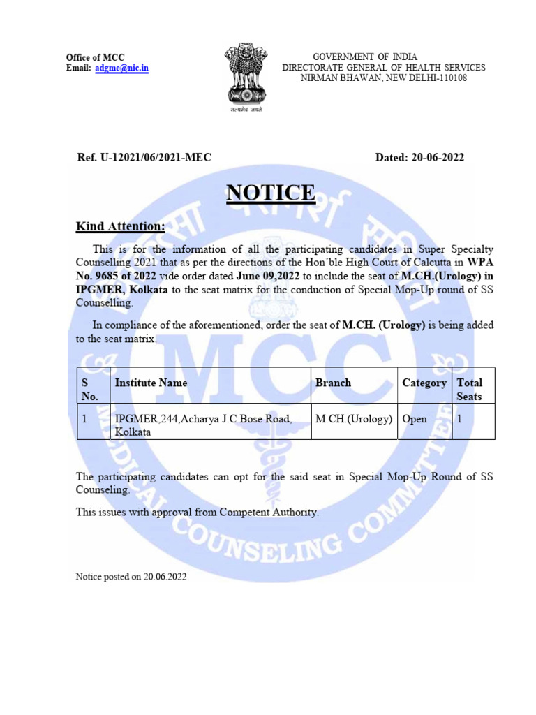 Notice: Kind Attention | PDF