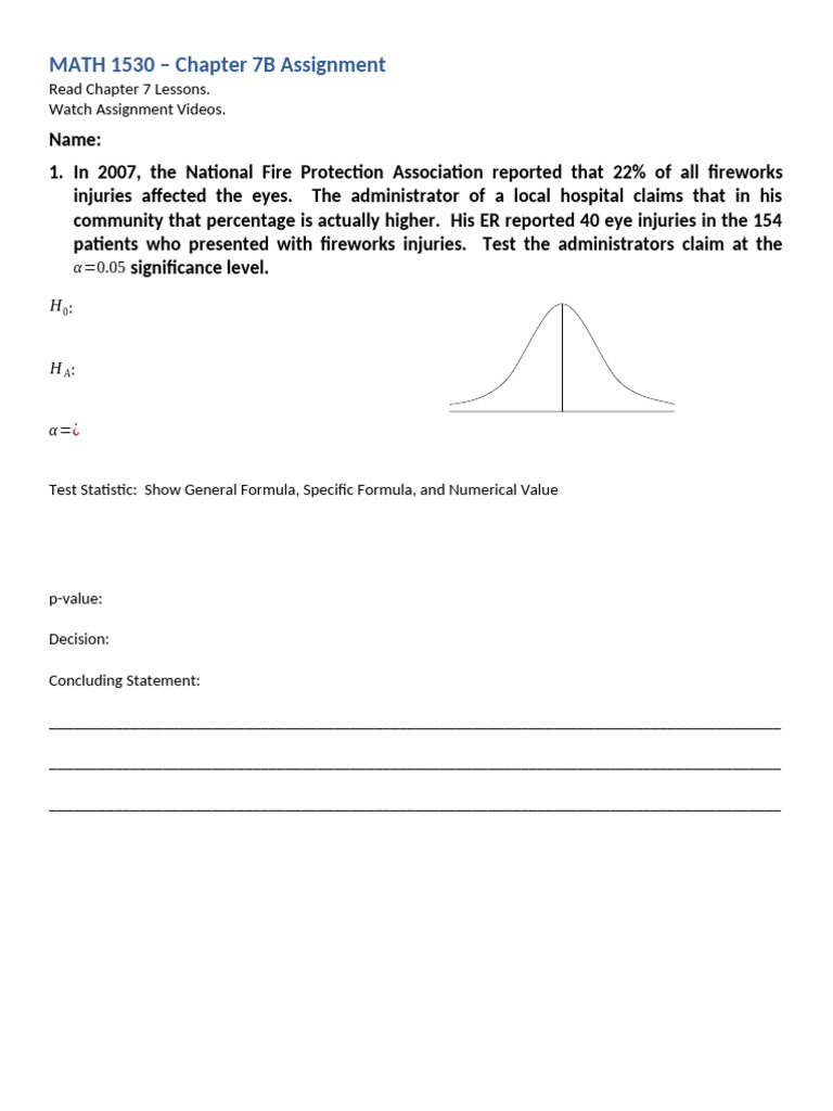 Chapter 7B Assignment | PDF