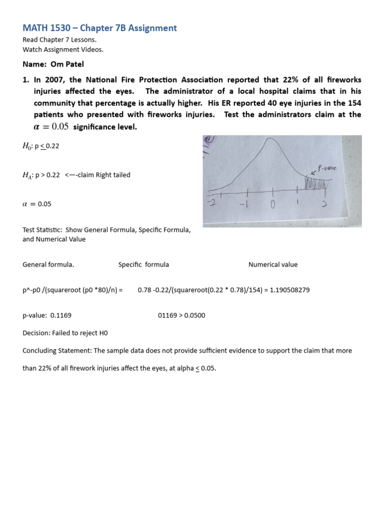 Chapter 7B Assignment | PDF