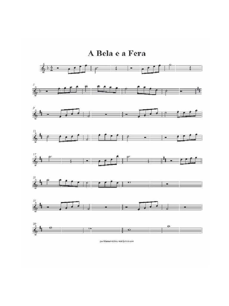 Partitura Bela e A Fera | PDF