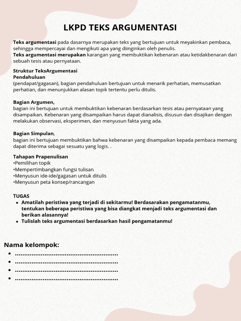 LKPD Teks Argumen | PDF