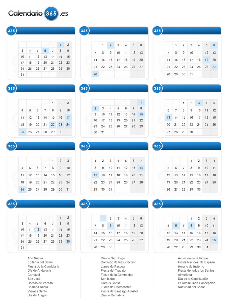 Calendario 2095 Formato Vertical | PDF