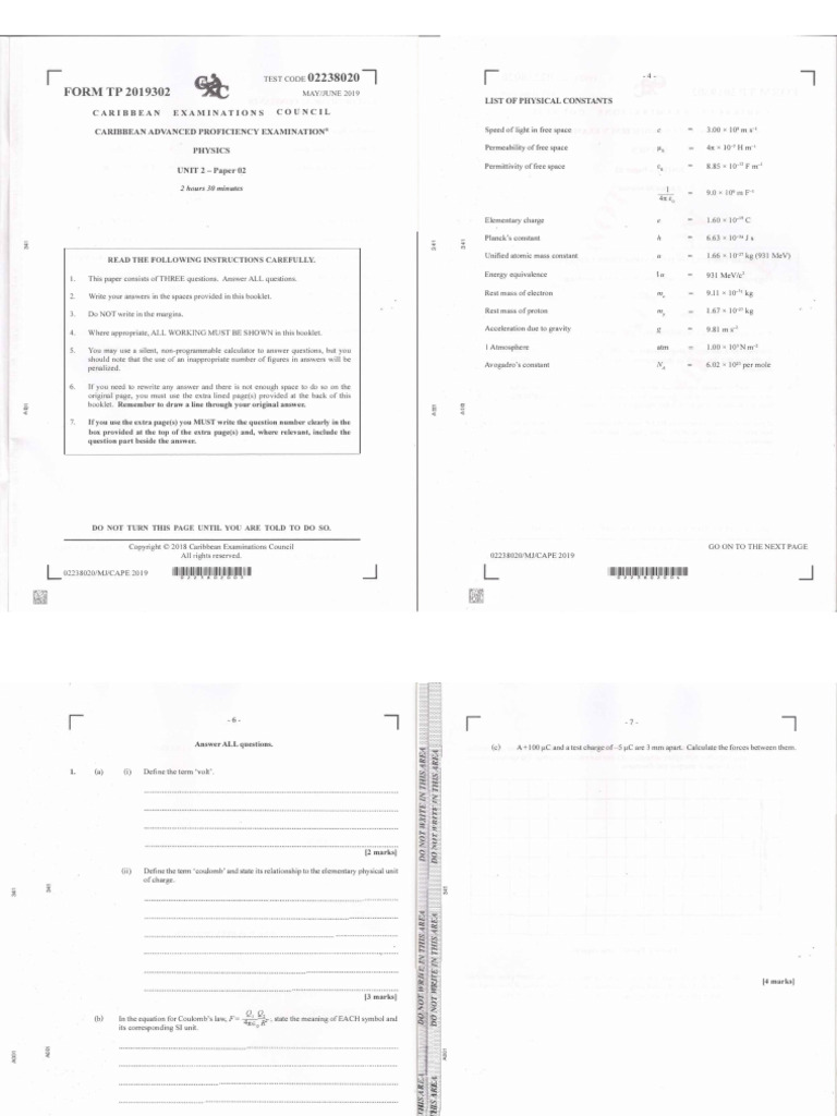 Physics P2 2019 | PDF | Electronvolt | Mass
