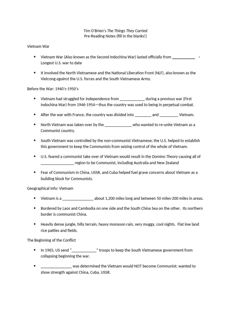 Pre Reading Fill in Notes TTTC | PDF