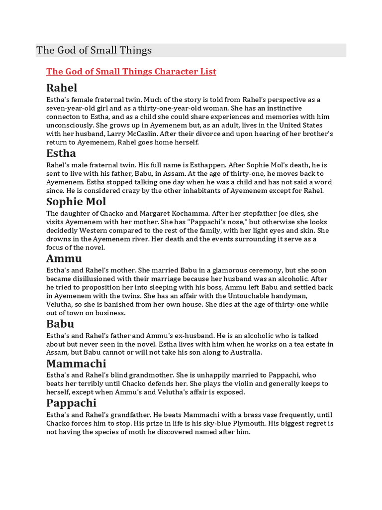 For God of Small Things | PDF