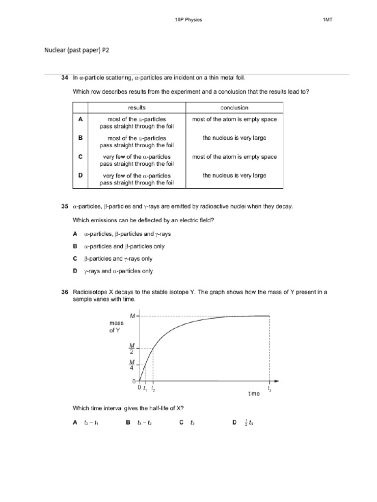 Nuclear MCQ | PDF