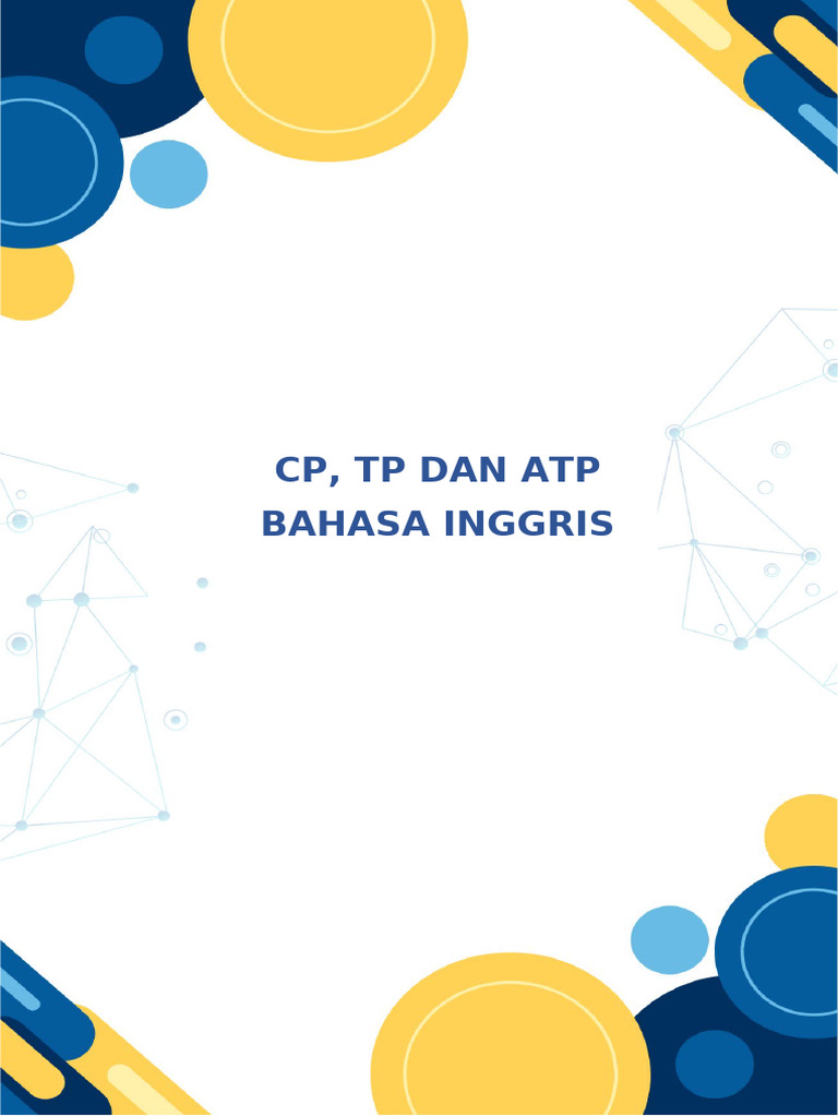 Format CP, TP Dan Atp Bahasa Inggris | PDF