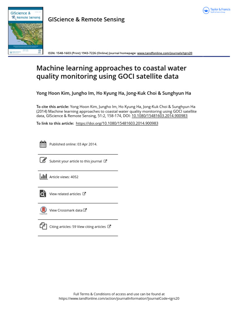 Machine Learning Approaches To Coastal Water Quality Monitoring Using ...