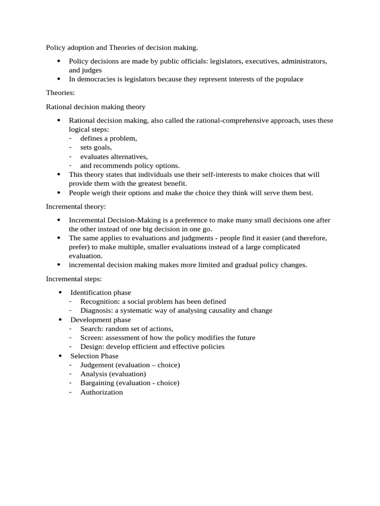 Public Policy Notes 1 | PDF