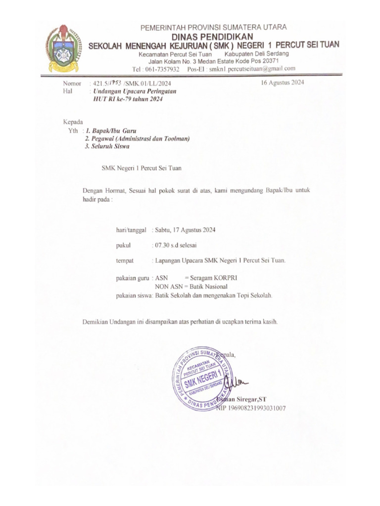 S Undangan Upacara Hut Ri Ke 79 Pdf