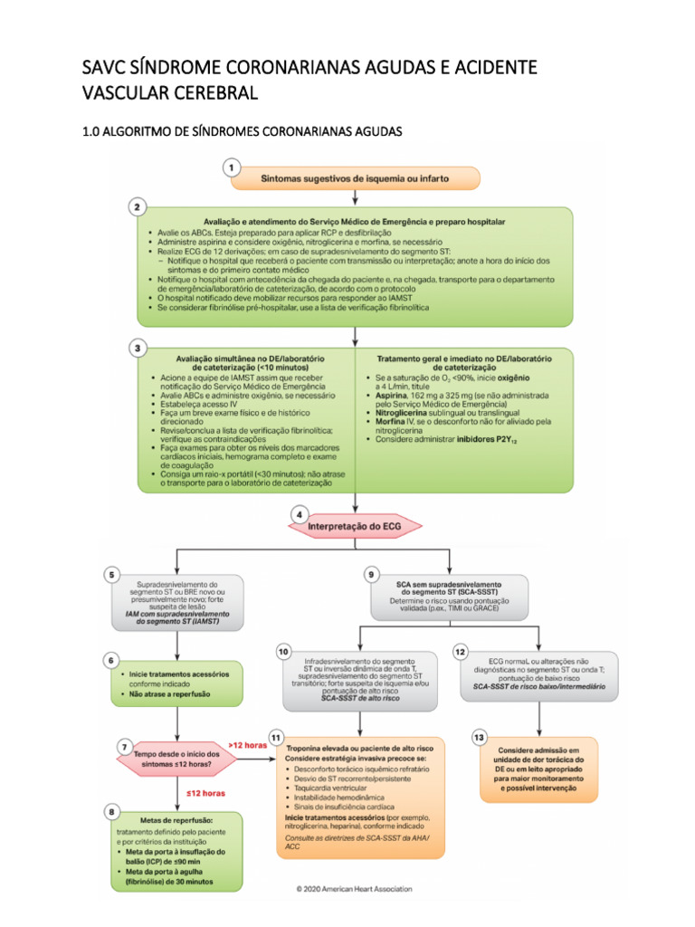 Savc Síndrome Coronarianas Agudas e Acidente Vascular Cerebral | PDF ...