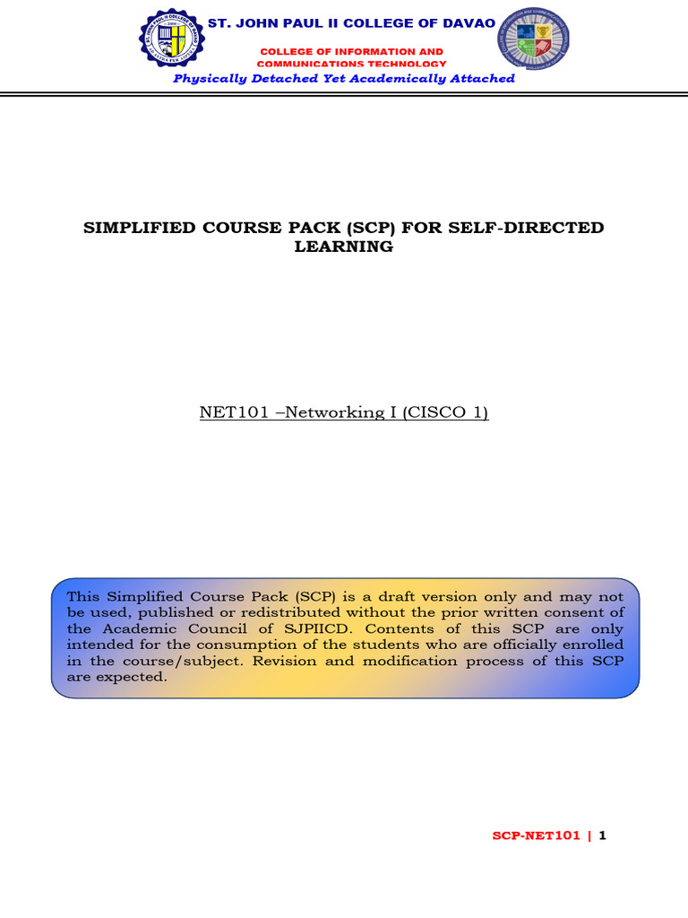 SCP Net101 Prelim Week 1 Lec | PDF