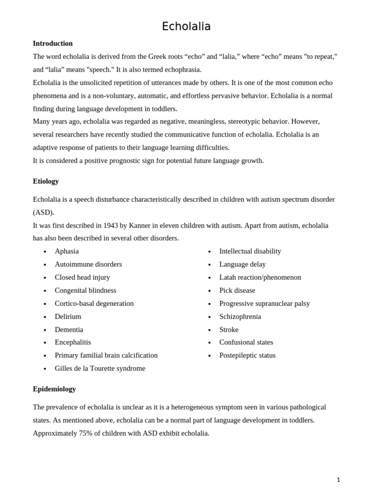 Echolalia | PDF
