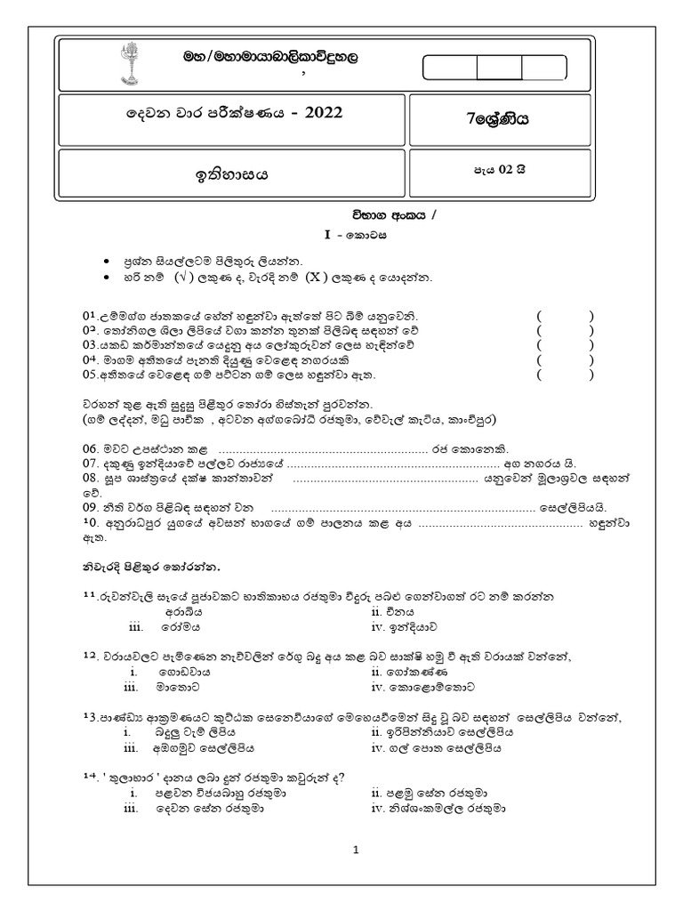 Grade 7 History Short Notes Investment
