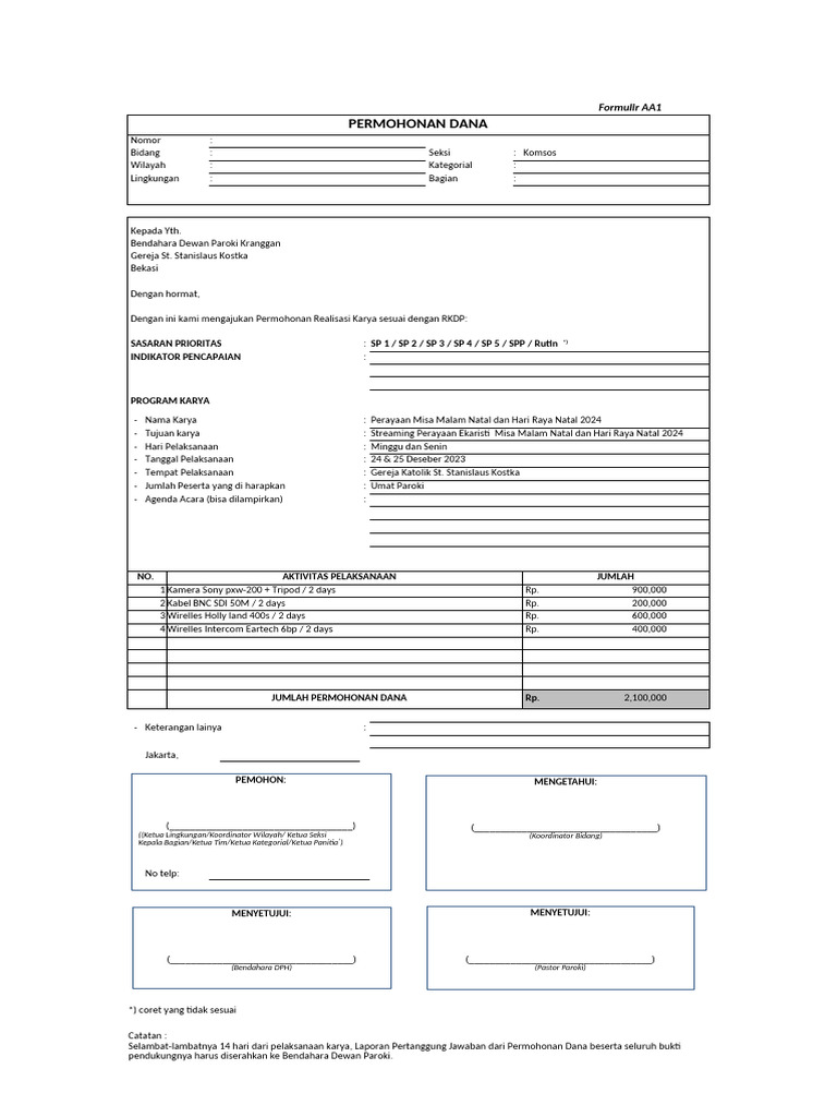 2022 12 09 Form Permohonan Dan LPJ Karya.review1 KopSK3 | PDF