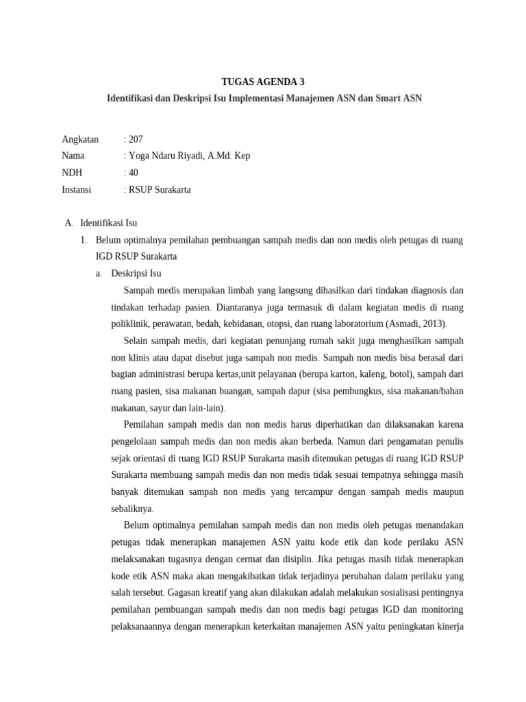 40 - Yoga Ndaru Riyadi - Identifikasi Dan Deskripsi Isu Implementasi ...