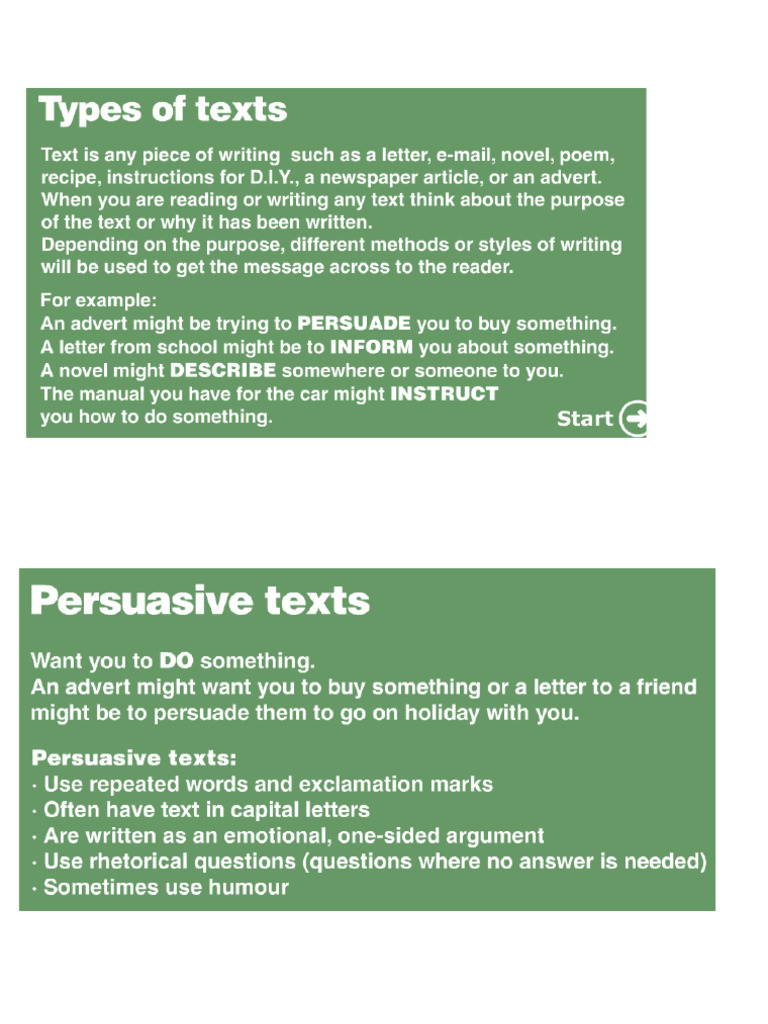 BBC Types of Text Texts | PDF