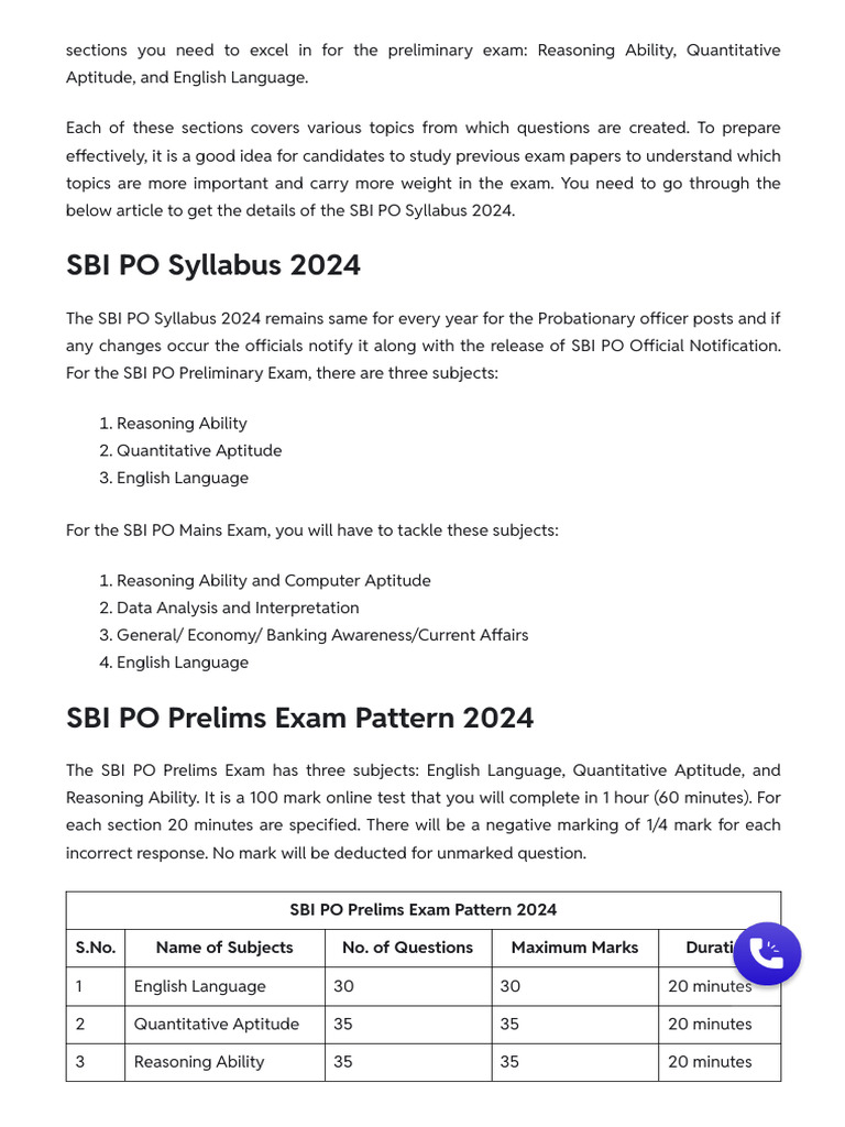 SBI PO Syllabus | PDF