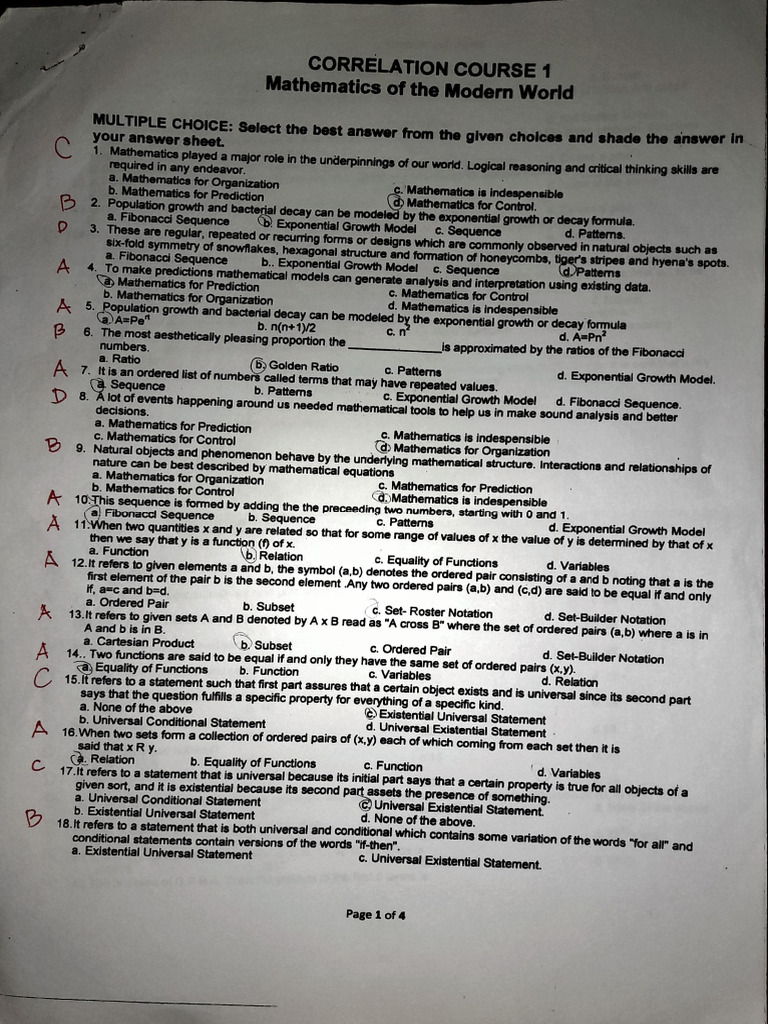 MMW Correl 1 2023 | PDF