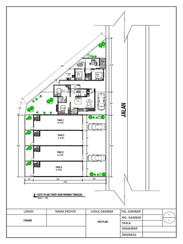 IMB TOKO DAN RUMAH Padang - SITE PLAN | PDF