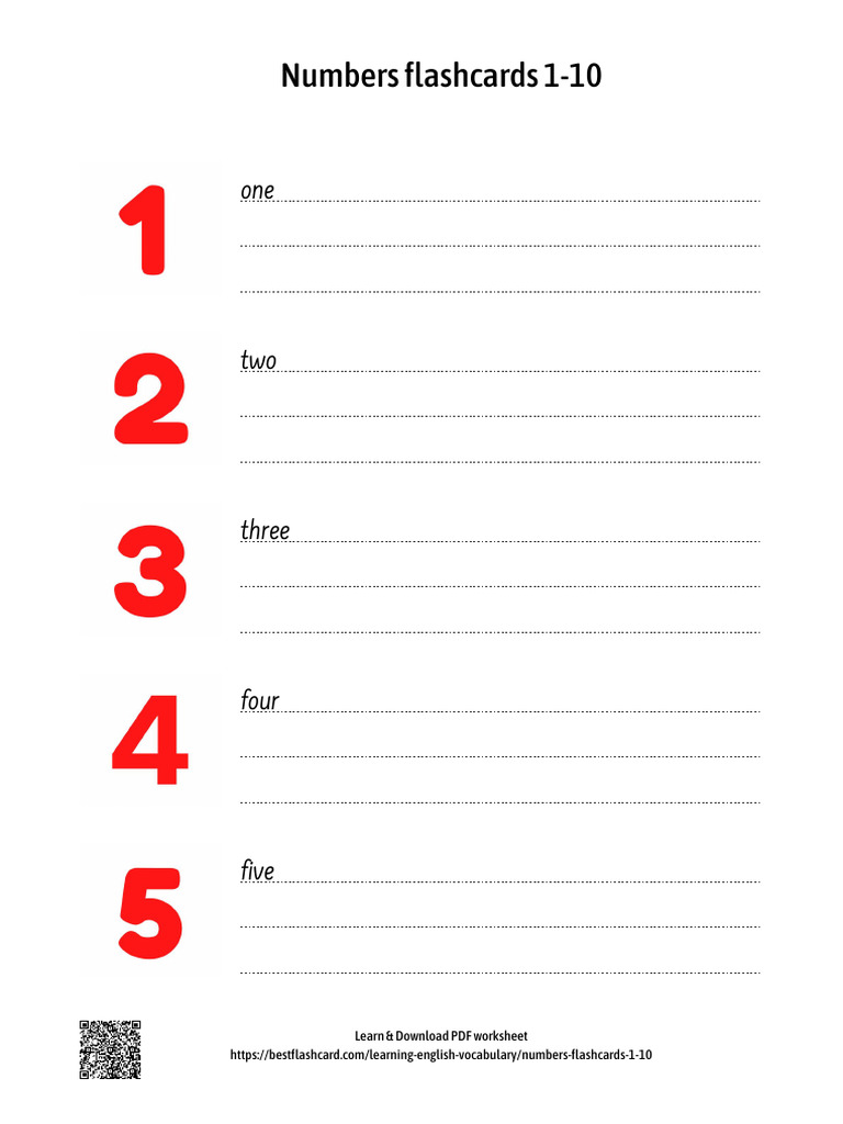 Numbers Flashcards 1-10: Learn & Download PDF Worksheet | PDF