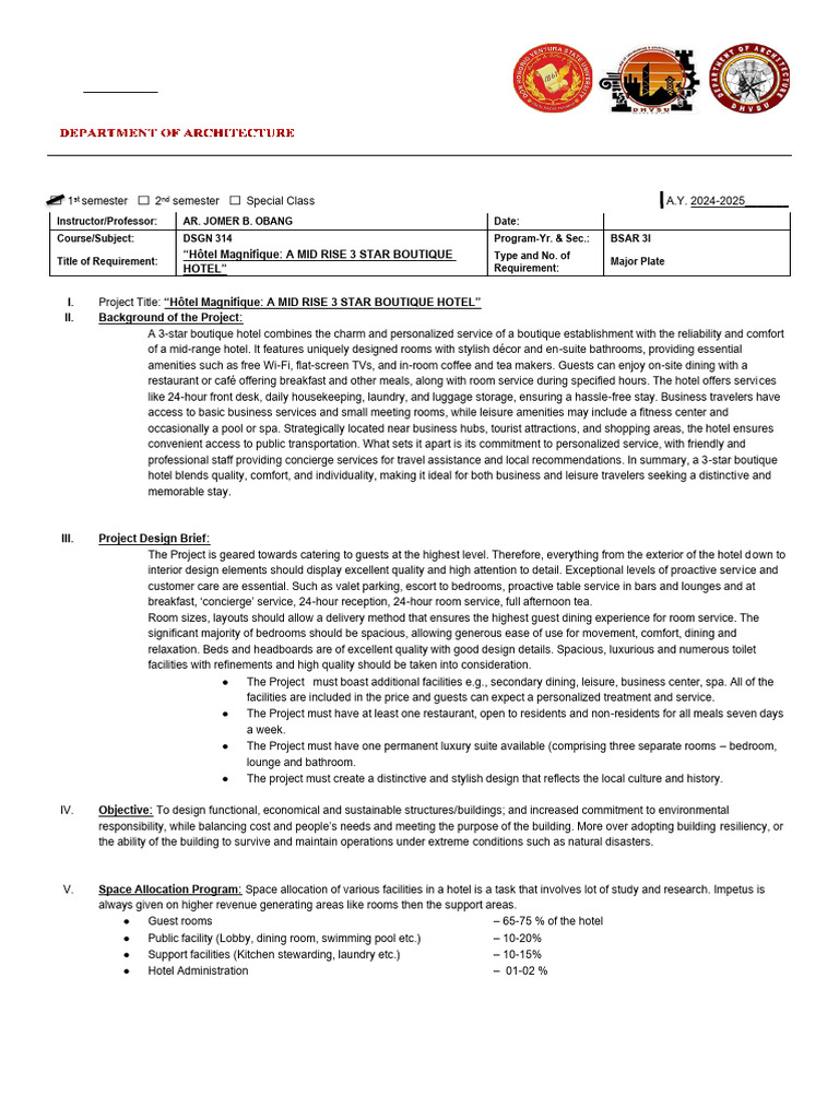 Major Plate No. 1 Boutique Hotel - 3I | PDF