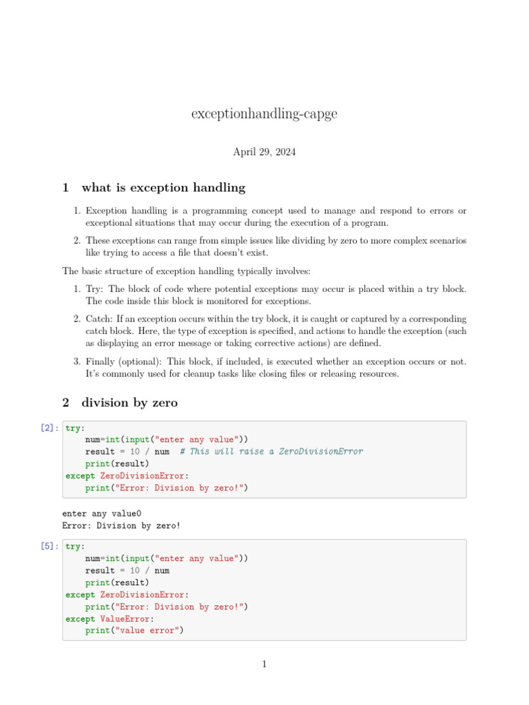 Exceptionhandling Capge | PDF