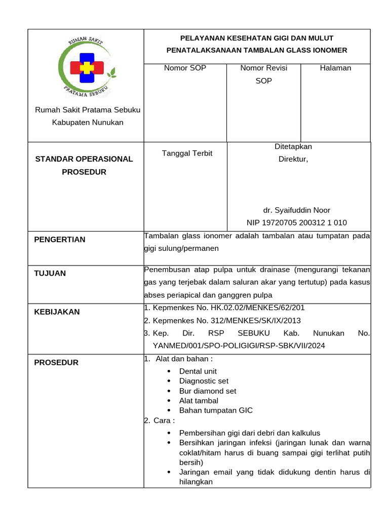 Sop Tambalan Glass Ionomer | PDF