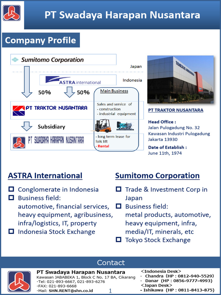 SHN Company Profile General Equipment Catalog | PDF