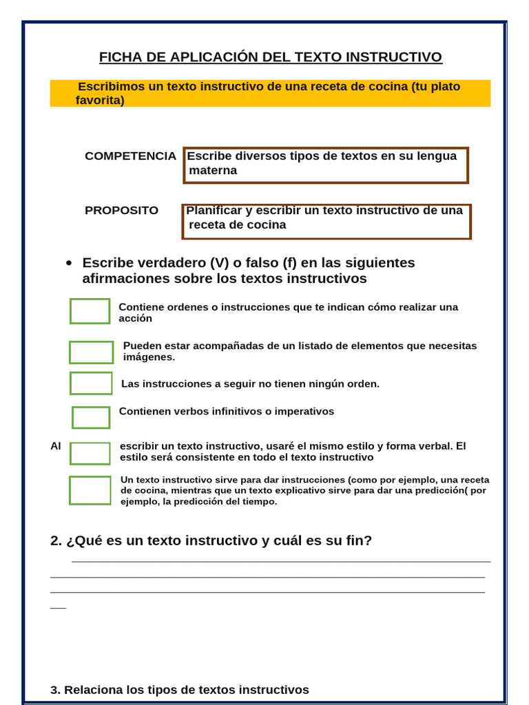 Ficha Del Texto Instructivo | PDF