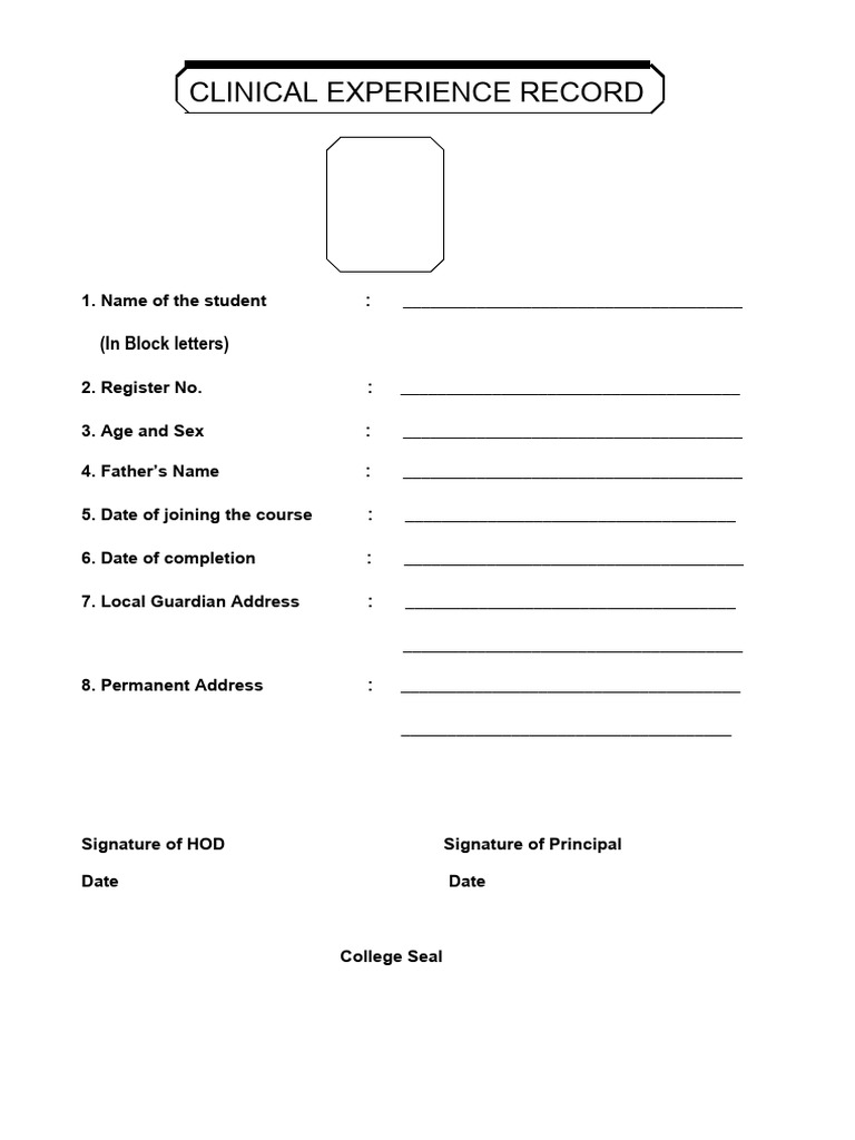 Clinical Experience Record for Nursing | PDF | Childbirth | Surgery