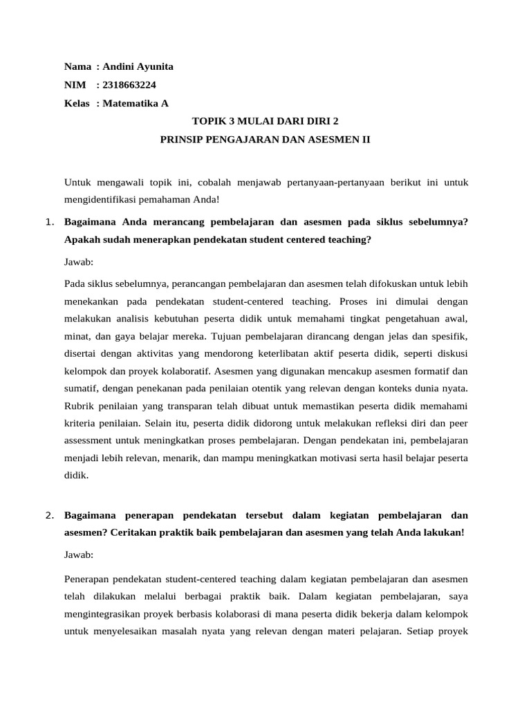 T3-Ppa Ii-Mulai Dari Diri 2 | PDF