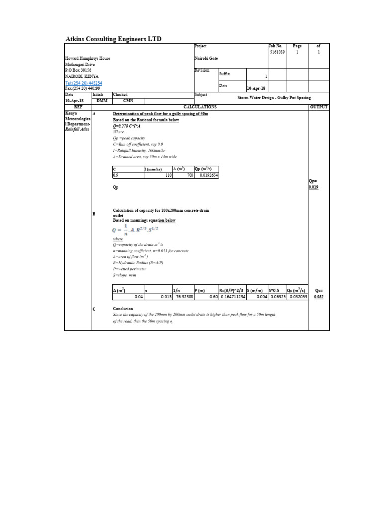 Gully Pot Design | PDF