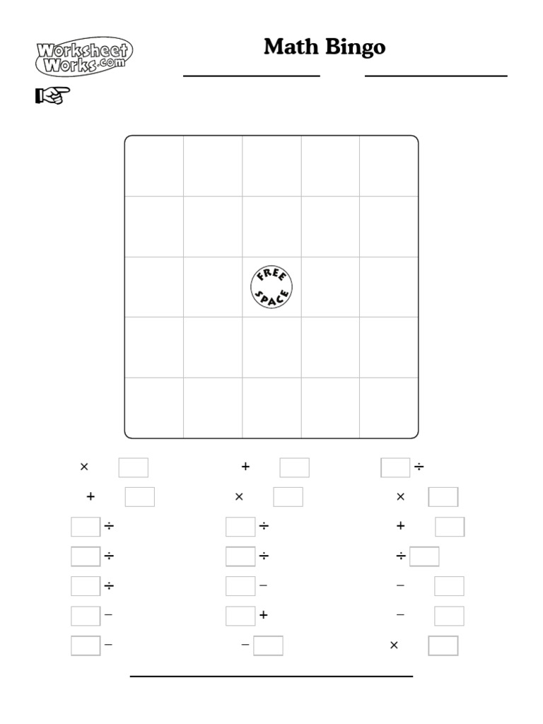 WorksheetWorks Math Bingo 1 | PDF