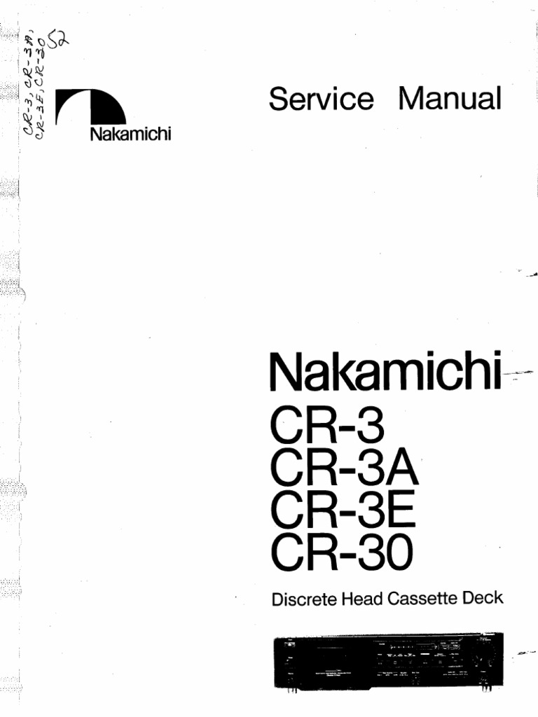 Nakamichi CR 3 CR 3A CR 3E Service Manual | PDF