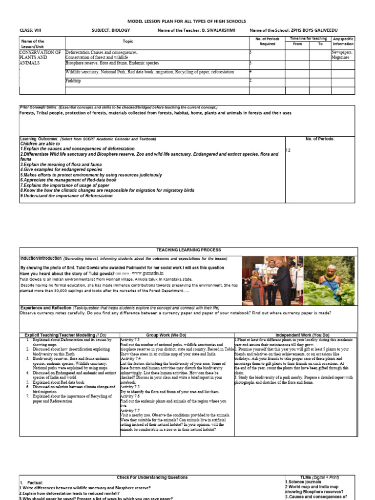 8th BS 5th Lesson Plan | PDF
