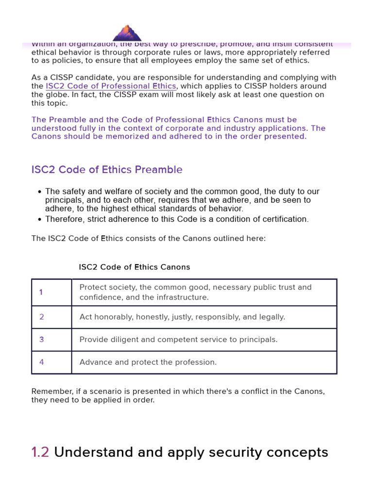 CISSP Domain 1 Security and Risk Management - DestCert | PDF