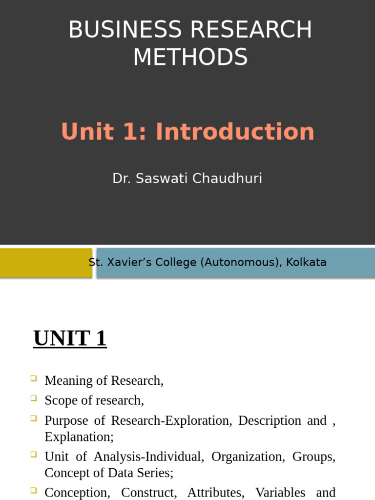 BRM - Unit 1 | PDF