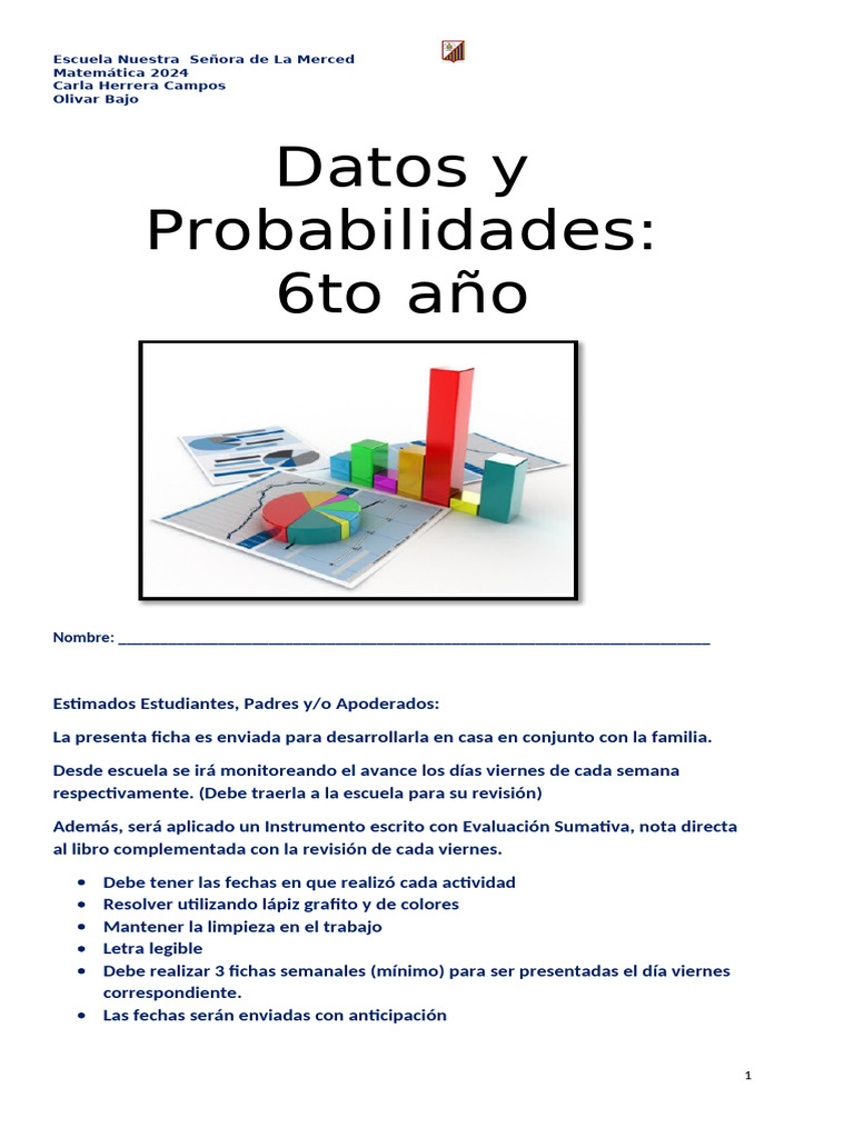 Datos y Probabilidades Matemática 2024 | PDF